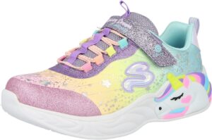 skechers kids girls unicorn dreams sneaker, purple/multi, 2 little kid