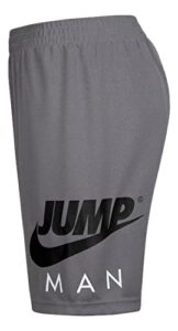 nike boys' air jordan shorts (large, grey/black/white)