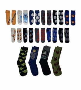 mens star wars 15 days of socks advent calendar 15pk, blue, one size