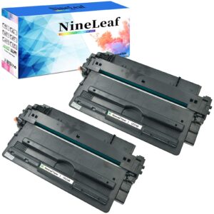 nineleaf high yield compatible for hp 14a cf214a toner cartridge use in laser jet enterprise 700 m712 m725 printer (2 pack black)