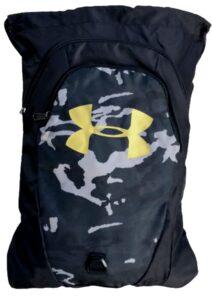 under armour undeniable 2.0 sackpack, black camo (009)/gold, one size fits all