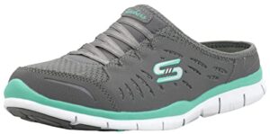 skechers sport women's gratis-no limits slip-on mule sneaker, grey mint, grey mint, 9 m us