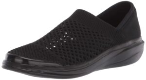 bzees womens charlie slip-ons loafer, black, 8 us