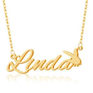 dayofshe easter gifts personalized bunny name necklace 18k gold plated name plate necklaces for women