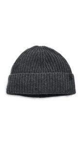 vince mens cashmere blend shaker stitch knit hat,charcoal,os