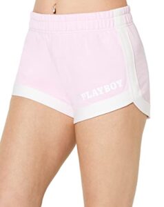 spencer's playboy dolphin shorts pink | officially licensed | exclusively at spencer's | relaxed fit | elastic waist closure| machine wash | imported - l