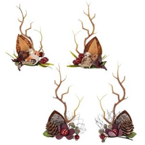 toecwegr christmas reindeer antlers headband hair clips hair hoop girl holiday beauty headdress (christmas 9752s05m)