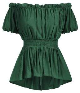 renaissance shirt women peasant blouses for women corset tops dark green xl