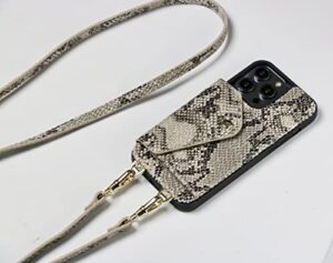 crossbody leather case for iphone 14 pro max (snake pattern)