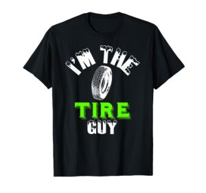 funny tire guy t shirt fix cars wheel nuts bolts dad fun go t-shirt