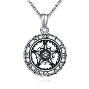 silbaz wheel tire necklace tire pentagram pendant necklace simple arabic digital pendant necklace automotive style jewelry gift for car enthusiasts