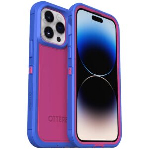 otterbox iphone 14 pro (only) defender series xt case - blooming lotus (pink), screenless, rugged, snaps to magsafe, lanyard attachment