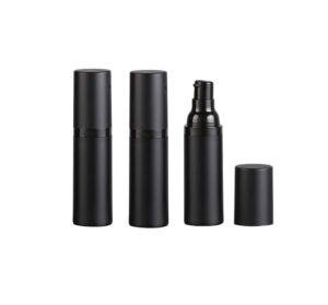 3 pack black airless pump bottle travel lotion bottles cosmetic cream bottle vacuum pump bottles makeup dispenser container (30ml/1oz)