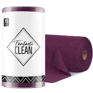 fantasticlean microfiber cleaning cloth roll -75 pack, tear away microfiber towels, 12" x 12", reusable, washable, scratch free, ultra absorbent dish rags for car, home, garage or shop (dark purple)