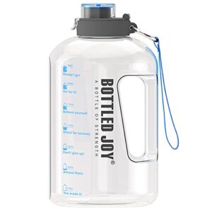 student 1 gallon large capacity water bottle with time marker, reusable, motivational, leak-proof, bpa free sports water jug for fitness, gym, running, office, home, outdoor sports, cycling, camping