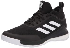 adidas women's crazyflight mid volleyball shoe, black/white/black, 8