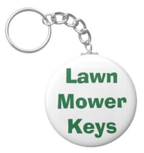 a&t designs lawn mower keys 2.25” keychain mowing