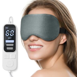 heated eye mask, warm eye compress mask for dry eyes, usb electric eye heating pad with temperature & timer control, dry eye mask for dry eyes blepharitis sinus migraine stye mgd puffiness gray