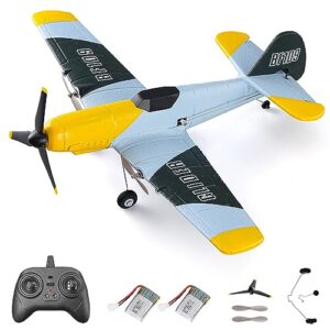 mostop rc plane 3 channel remote control airplane fighter, bf-109 rc plane ready to fly, stunt flying upside down easy to fly for beginners,two rechargeable power rc glider aircraft plane…