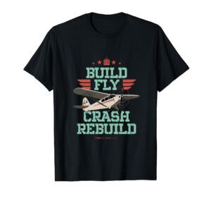 vintage rc plane gifts build fly crash rebuild airplane t-shirt