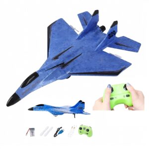 2023 new remote control wireless airplane toy with lights, usb rechargeable su-35 rc remote control plane glider, outdoor drop-resistant foam rc air planes fighter jet for adults aircraft enthusiasts