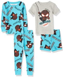 amazon essentials disney | marvel | star wars boys' pajama set (previously spotted zebra), pack of 2, marvel miles morales, 12