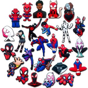 zanerolan 25 40pcs superhero shoe decoration charms for clog, cartoon hero charms accessories (25)