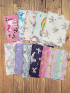 10 fat quarters - assorted unicorn fat quarter bundle single bundle