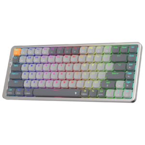 redragon k652 75% wireless rgb mechanical keyboard, tri-mode 84 keys ultra-thin gaming keyboard w/aluminum top plate, 100% supported win/mac system & low profile brown switch