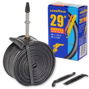 goodyear 48mm presta valve tube - 29 inch butyl rubber - durable mountain bicycle tire tube for cycling - 29 x 2.1/2.4