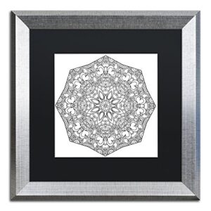 trademark fine art ali3413-s1616bmf sublime mandala by kathy g. ahrens, black matte, silver frame 16x16-inch, 16x16