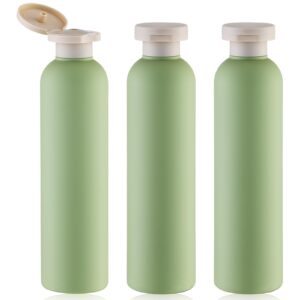 lusiyi squeeze bottles 8 oz, 3 pack travel shampoo and conditioner bottles, plastic refillable containers for lotion(8oz, green)