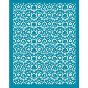 olycraft 4x5 inch flower clay stencils floral non-adhesive silk screen stencil japanese traditional style clay silk screen reusable mesh transfer for polymer clay jewelry earring making