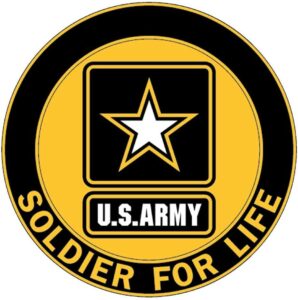 round us army soldier for life sticker (retired us army veteran served armed forces vinyl for cars (3 inch) u.s. army licensed