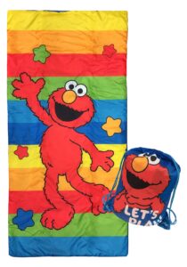 jay franco sesame street lets play slumber sack - cozy & warm kids lightweight slumber bag/sleeping bag - featuring elmo (official sesame street product)