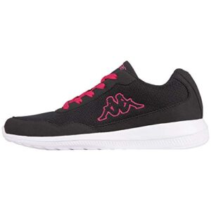 kappa unisex low-top sneakers, black black pink 1122, 5 us men