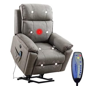 phoenix home large power lift chair with massage and heat for elderly recliner, brown