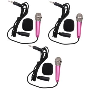 eringogo 3pcs mini wireless speakers for computer wire connect mic speaker machine wireless mic wireless computer speakers small microphone mic for phone usb mic electric wire handheld