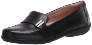 naturalizer soul womens kentley slip on memory foam loafer with ornament, black leather, 8 m