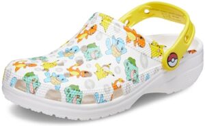 crocs unisex classic pikachu clogs, pokemon shoes, white/multi, numeric_5 us men