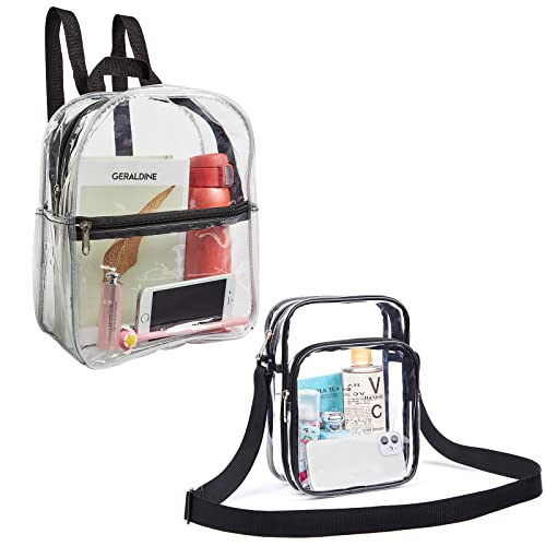 Stadium Approved Clear Mini Backpack,Clear Bag Stadium Approved,Clear Crossbody Purse Bag for women and men